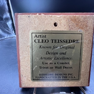 Cleo Teissedre Storyteller Ceramic Tile 4" Wall Art Trivet Coaster ...