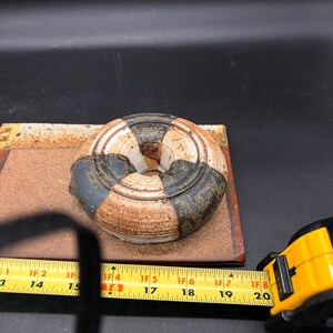 Spurlock Art Pottery Wall Vase Abstract Primitive Brown Black Stoneware ...