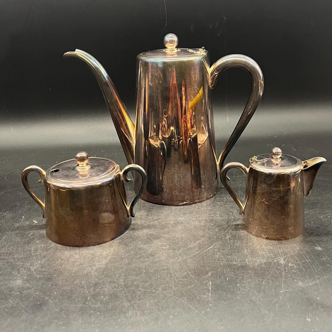 Vintage Oneida Silver Plated Art Deco Coffee/tea Set - Etsy