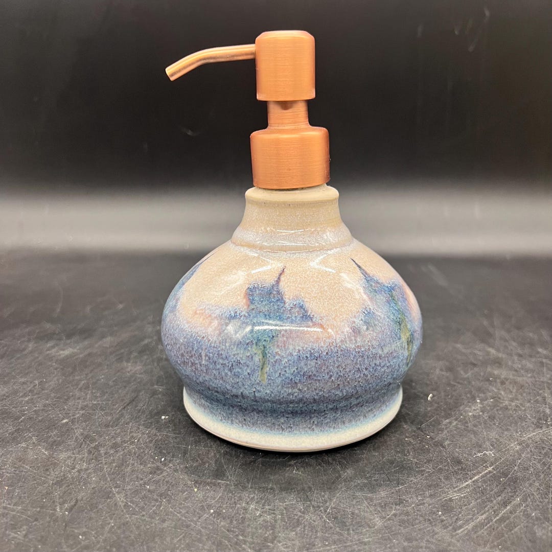 Randy Pearsall Stoneware Pottery Soap Lotion Dispenser Copper Colored ...