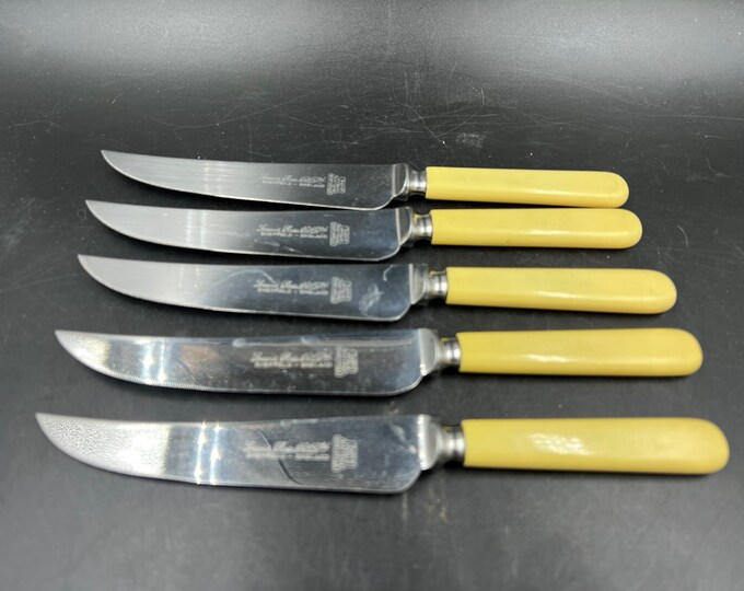 Lewis Rose & Co Ltd. Stainless Steak Knives With Ivory Bakelite Handles ...