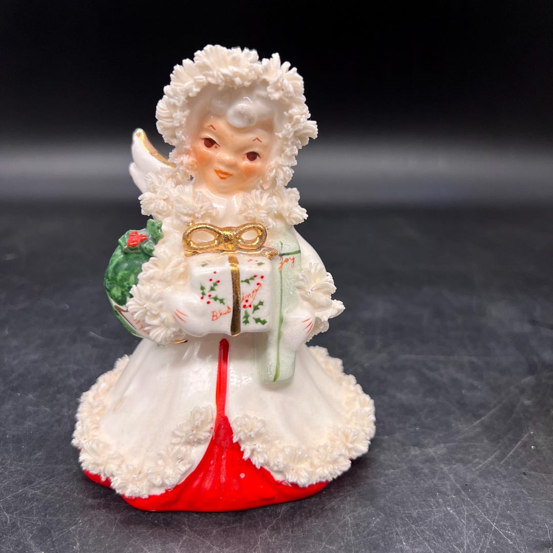 Vintage Napco Christmas Angel Figurine, Spaghetti Trim, Japan - Etsy