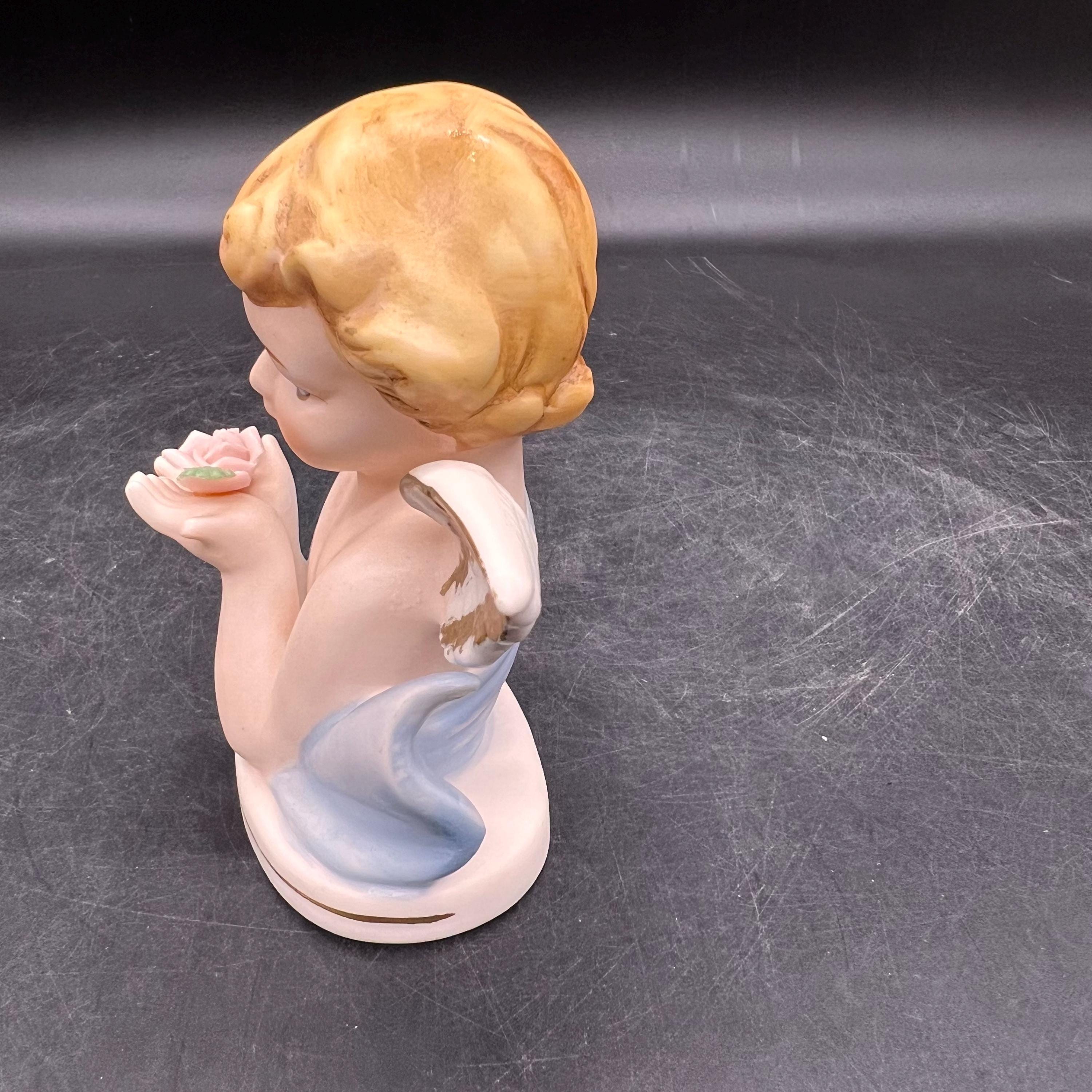 Vintage Porcelain Angel Figurine With Pink Roses, Ardco Dallas Japan - Etsy