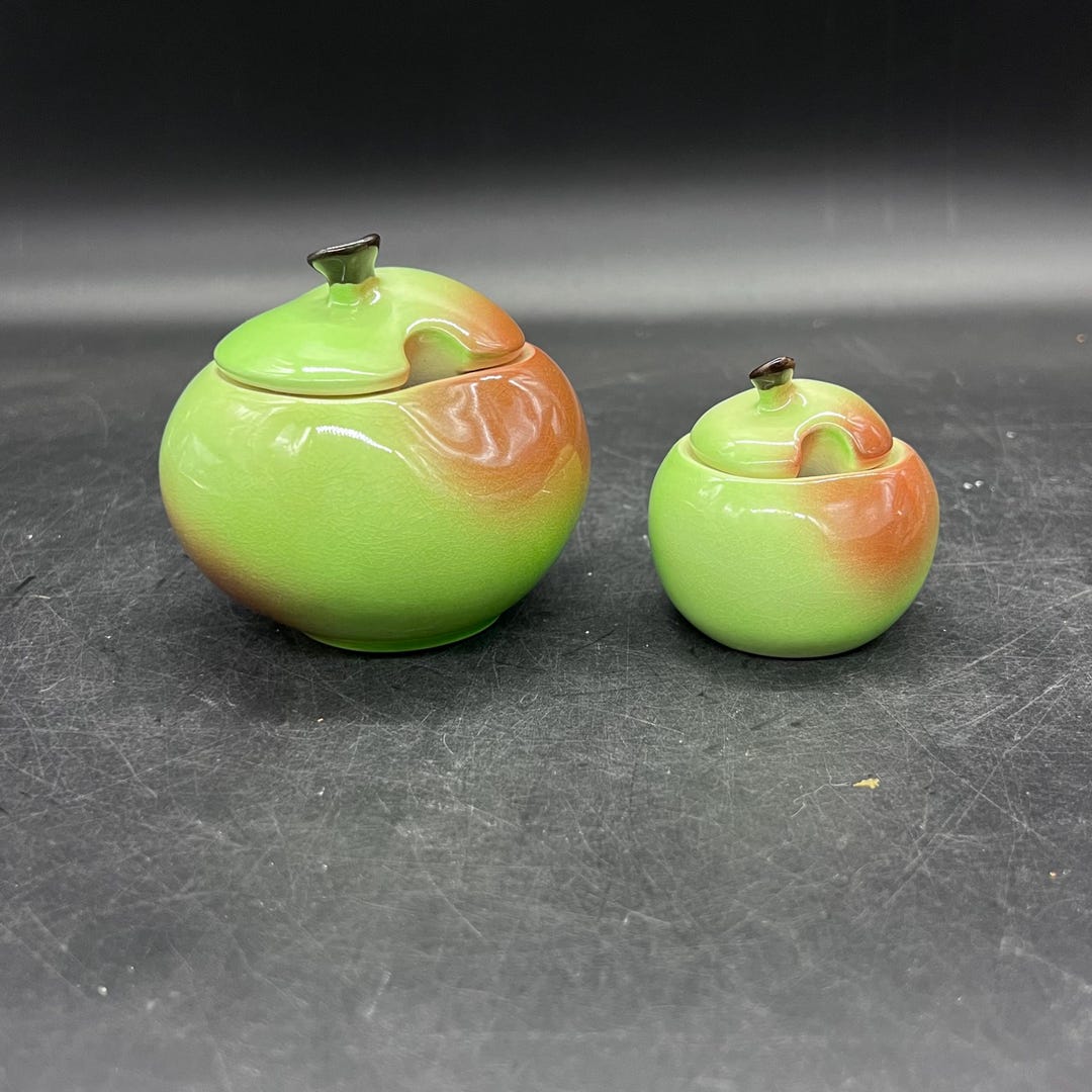 Vintage Carlton Ware Apple Jars, Green Figural Condiment Set - Etsy
