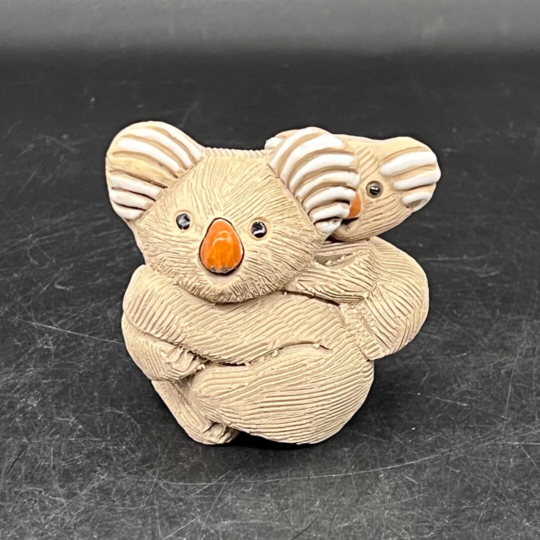 Artesania Rinconada Koala and Baby Figurine, Carved Pottery #78 - Etsy