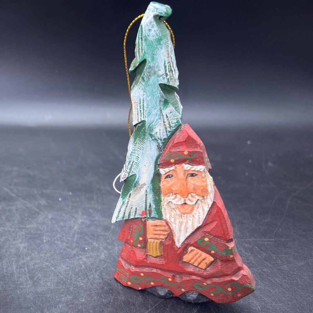 Vintage David Frykman Santa With Tree Ornament FREE SHIPPING - Etsy