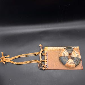 Spurlock Art Pottery Wall Vase Abstract Primitive Brown Black Stoneware ...