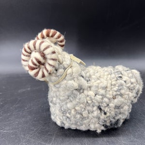 Polish Wooly Stuffed Ram Folk Art Vintage Big Horn Sheep Mountain Goat ...