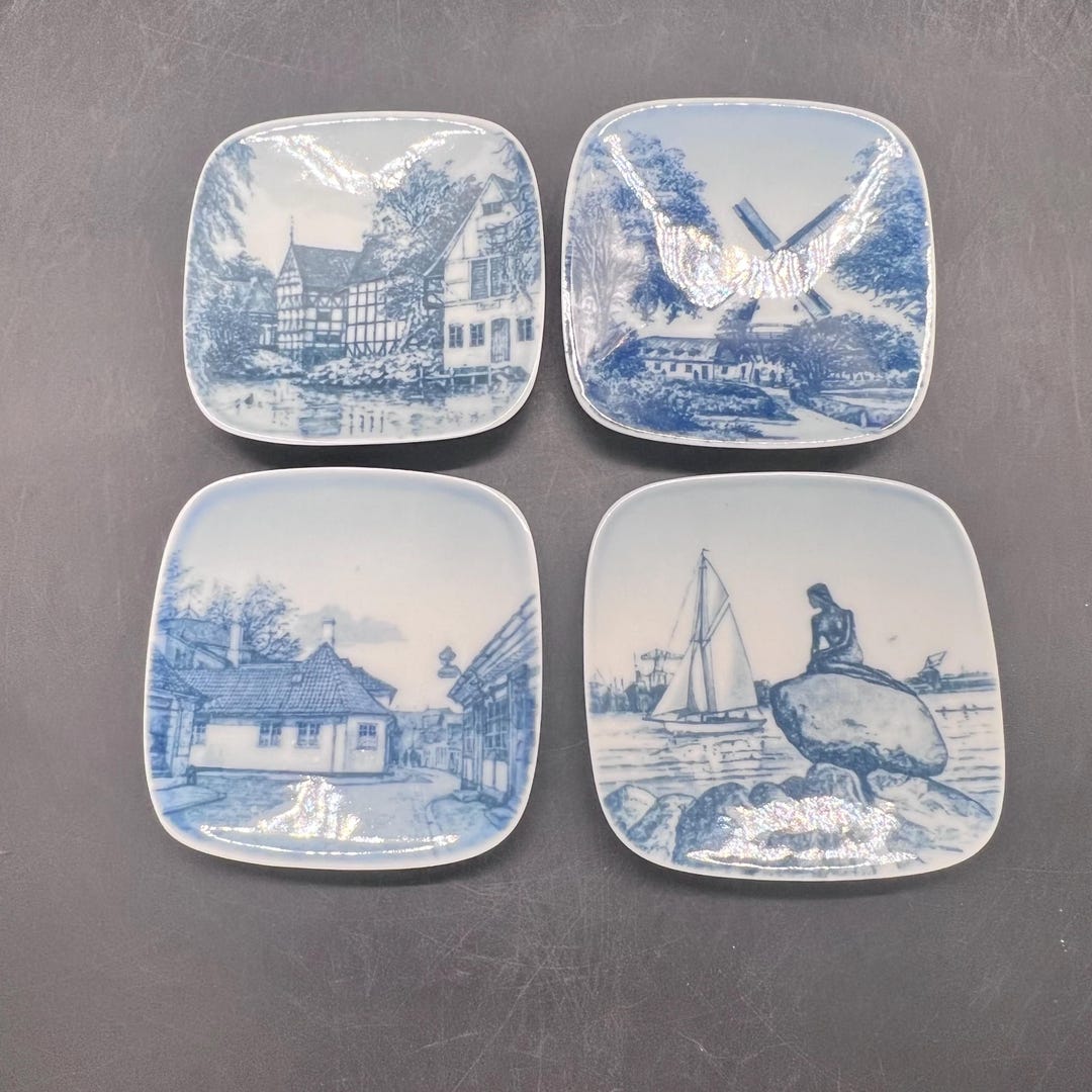 Kjeld Bonfils B&G Petite Wall Plates Trinket Dishes Denmark Scenes FREE ...