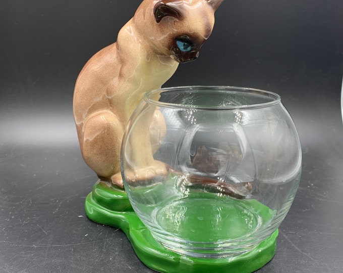 Marston California Pottery Siamese Cat With Fishbowl - Etsy