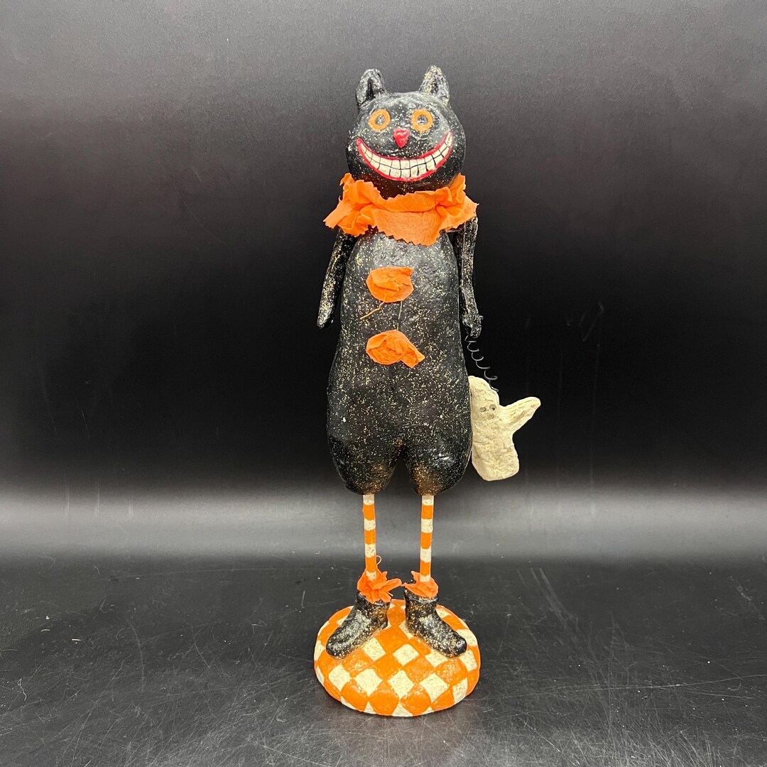 Vintage Folk Art Jester Cat: Glittered Halloween Decor, Pier 1 - Etsy