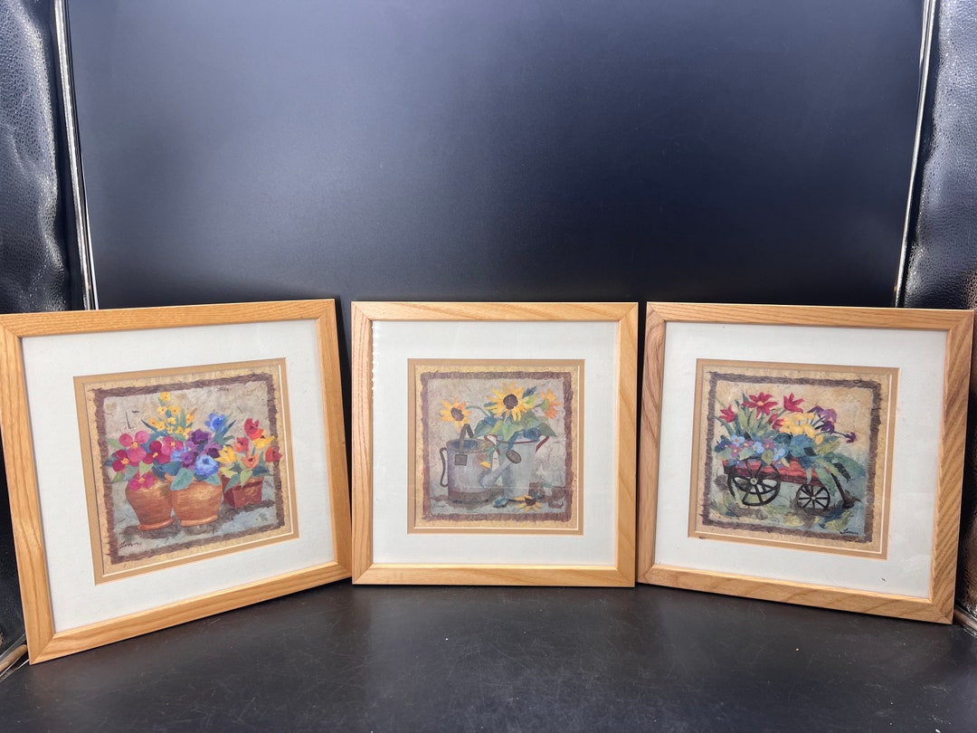 Vintage 1996 Linn Done Framed Art Prints Choice of 3 Designs Torn Paper ...