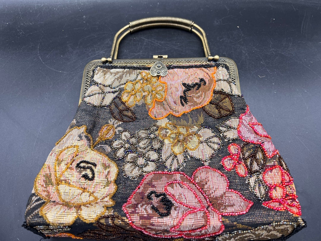 Beaded Flapper Purse Handbag Shoulder Crossbody Bag Art Deco Handbag ...