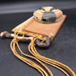 Spurlock Art Pottery Wall Vase Abstract Primitive Brown Black Stoneware ...