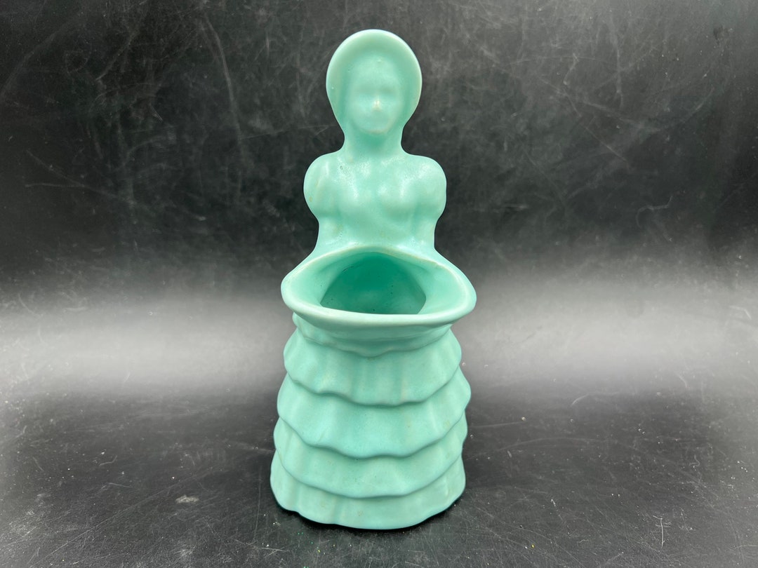 Haeger Colonial Girl Turquoise Woman Planter Vase - Etsy