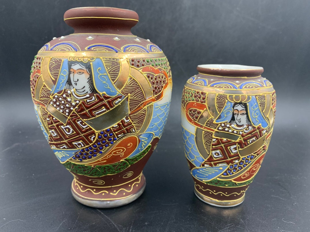 Gold Castle Chikusa Satsuma Handmade, Hand Painted Moriage Gold Set of ...