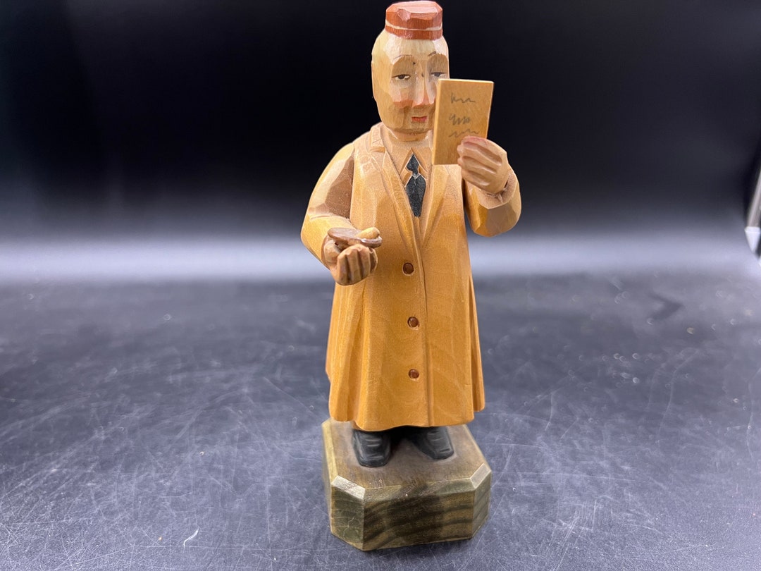 Vintage Anri Pharmacist Hand Carved Figure Italy Italian FREE SHIPPING ...