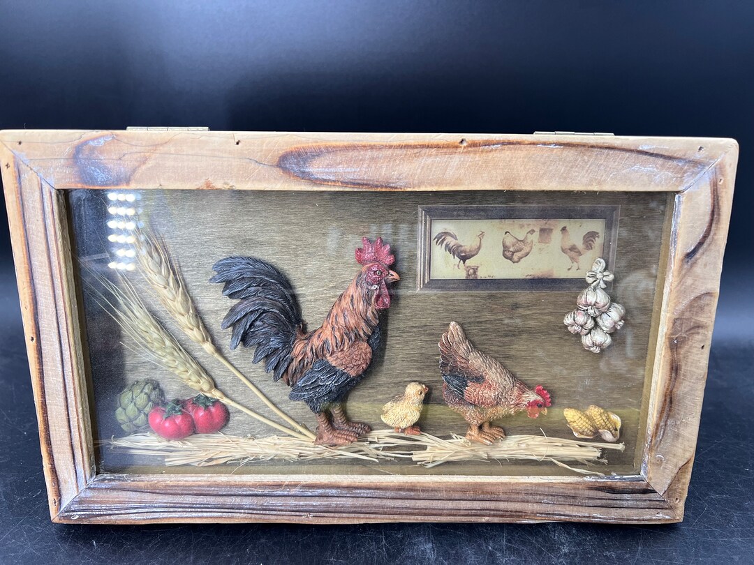 Vintage Shadow Box Still Life Diorama Storage Box With Metal Clasp ...