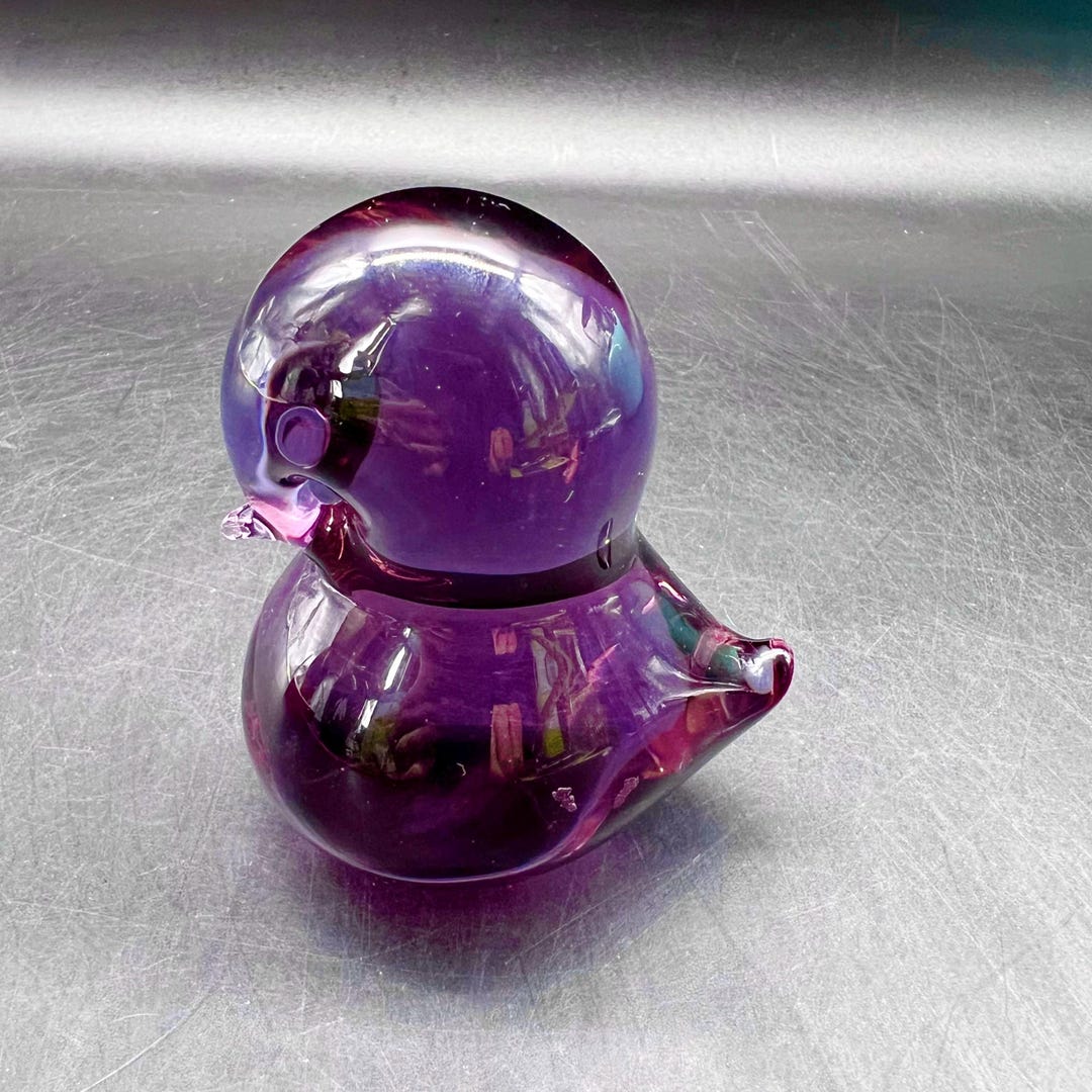 Fm Konstglas Ronneby Pippi Birdie Purple Art Glass Paperweight Swedish ...