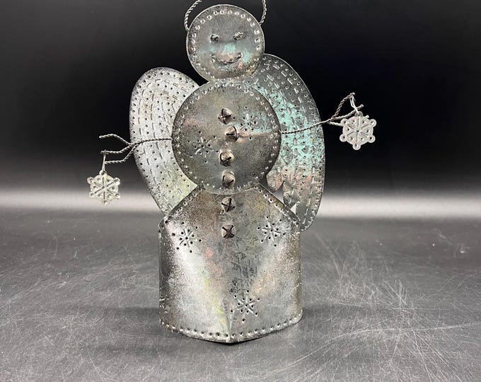 Vintage Punched Tin Angel, Springy Wings Wind Chime - Etsy