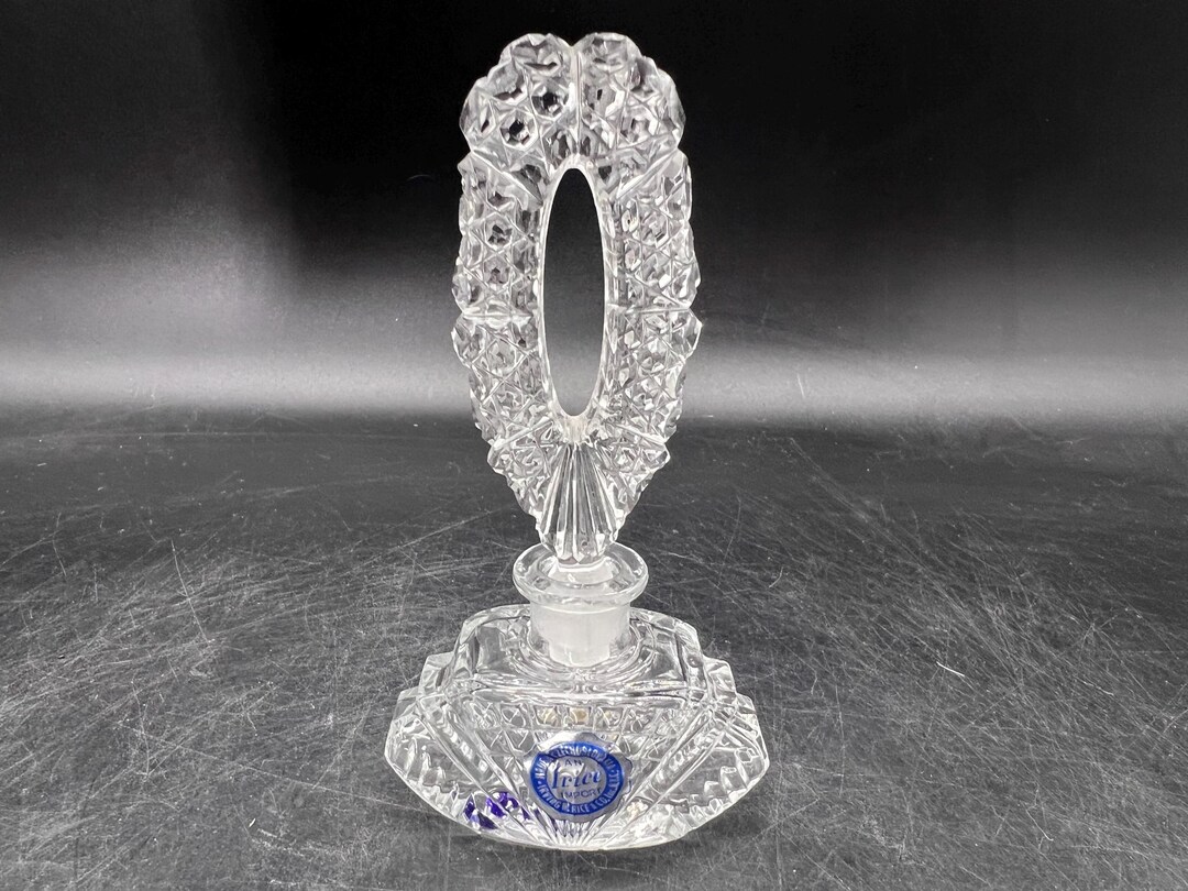Irice Clear Crystal Perfume Bottle Irving W. Rice Crystal Clear Glass ...