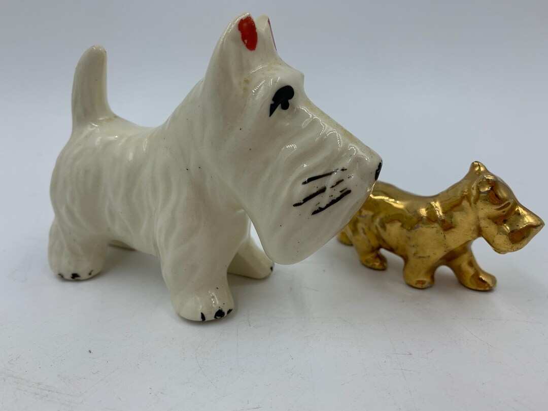 Scottie Dogs Figurines Vintage Porcelain Set of Two Westies West ...