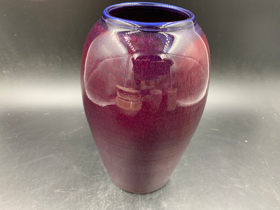 Mick Schwartz Art Pottery Vase: Vintage 1985 Flambé Glaze - Etsy