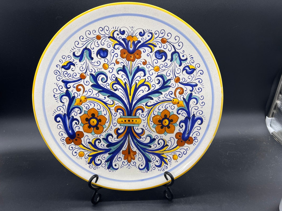 Deruta Italy Pottery Plate Charger Platter 13,5 Inch Ricco Deruta Hand ...