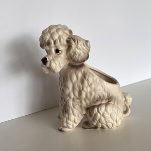 Lefton White Ceramic Sitting Poodle Planter H7859 Japan Poodle - Etsy