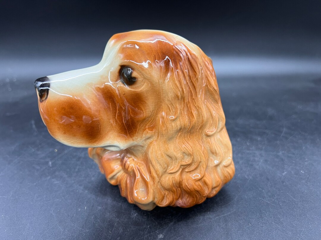 Royal Copley Cocker Spaniel Wall Pocket Dog Figurine Vintage Planter ...