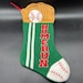 Baseball 18 Christmas Stocking Homerun Embroidered St. Nicks Green Red ...