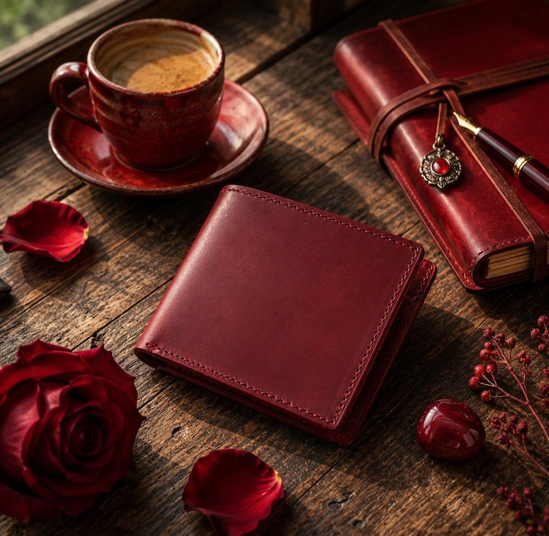 Slim Bifold Leather Wallet, RFID Blocking, Minimalist Front Pocket ...