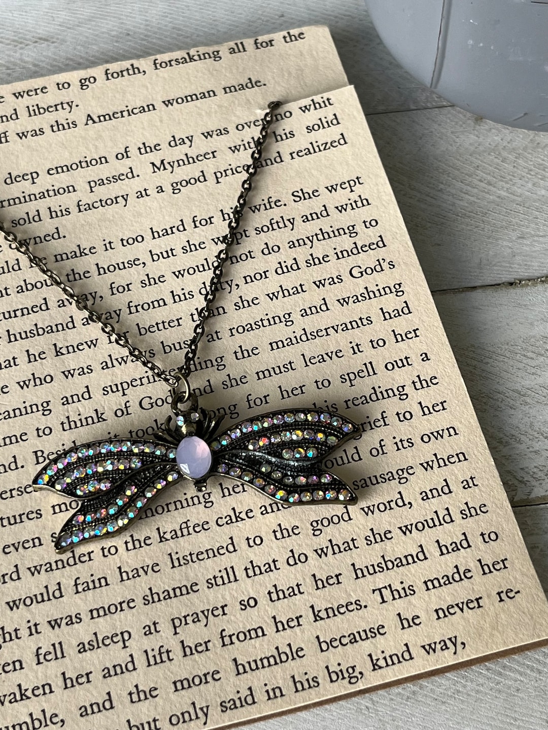Dragon Fly Necklace, Rhinestone Dragon Fly Necklace, Dragon Fly Jewelry ...