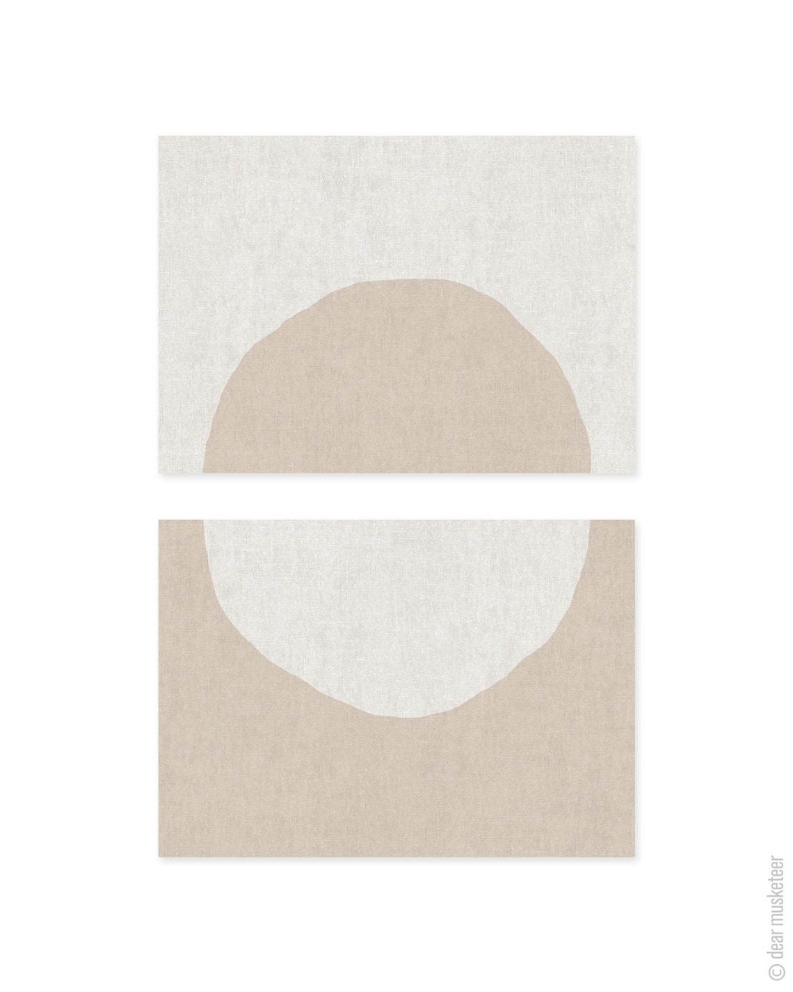 Blush and Beige Linen Circles A3 or A4 Art Print Pair Pale | Etsy