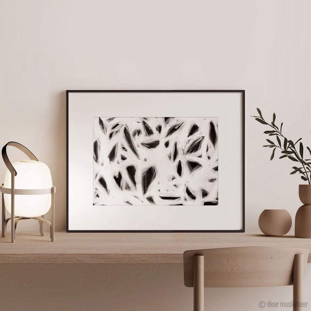 Hidden Heart A3 or A4 Art Print, Black and White Abstract, Poster ...