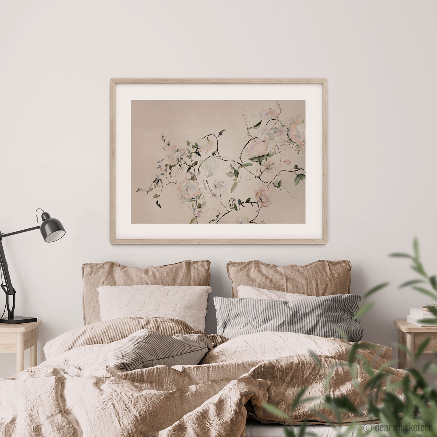 Pastel Vine Art Print, Abstract Flowers, Modern and Minimal Floral Art ...