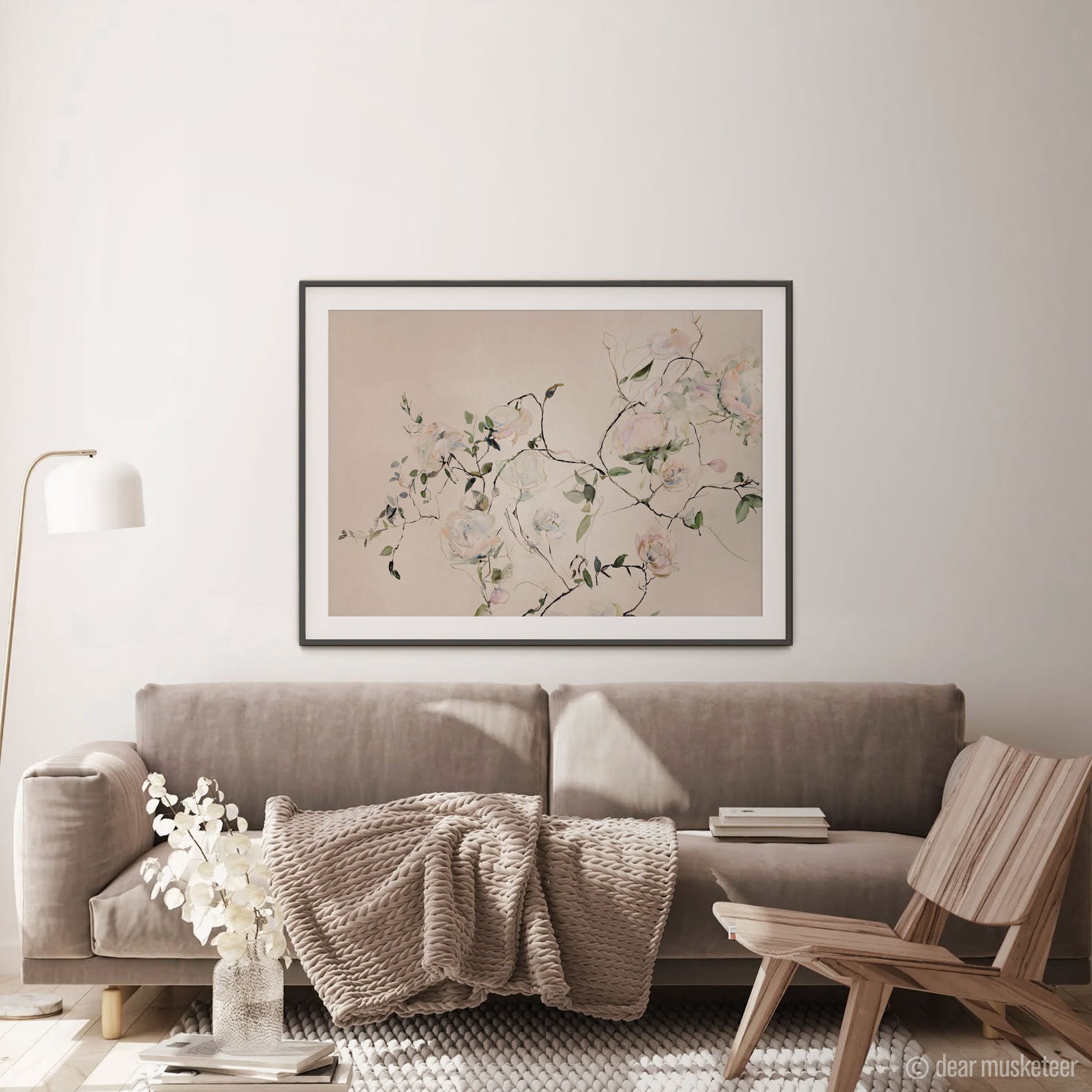 Pastel Vine Art Print, Abstract Flowers, Modern and Minimal Floral Art ...