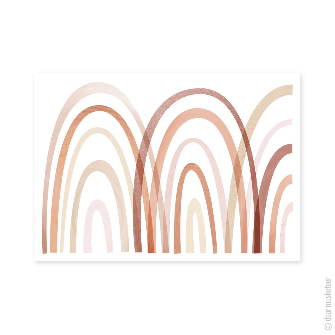 Looped Rainbow Natural A3 or A4 Art Print Abstract Multi | Etsy