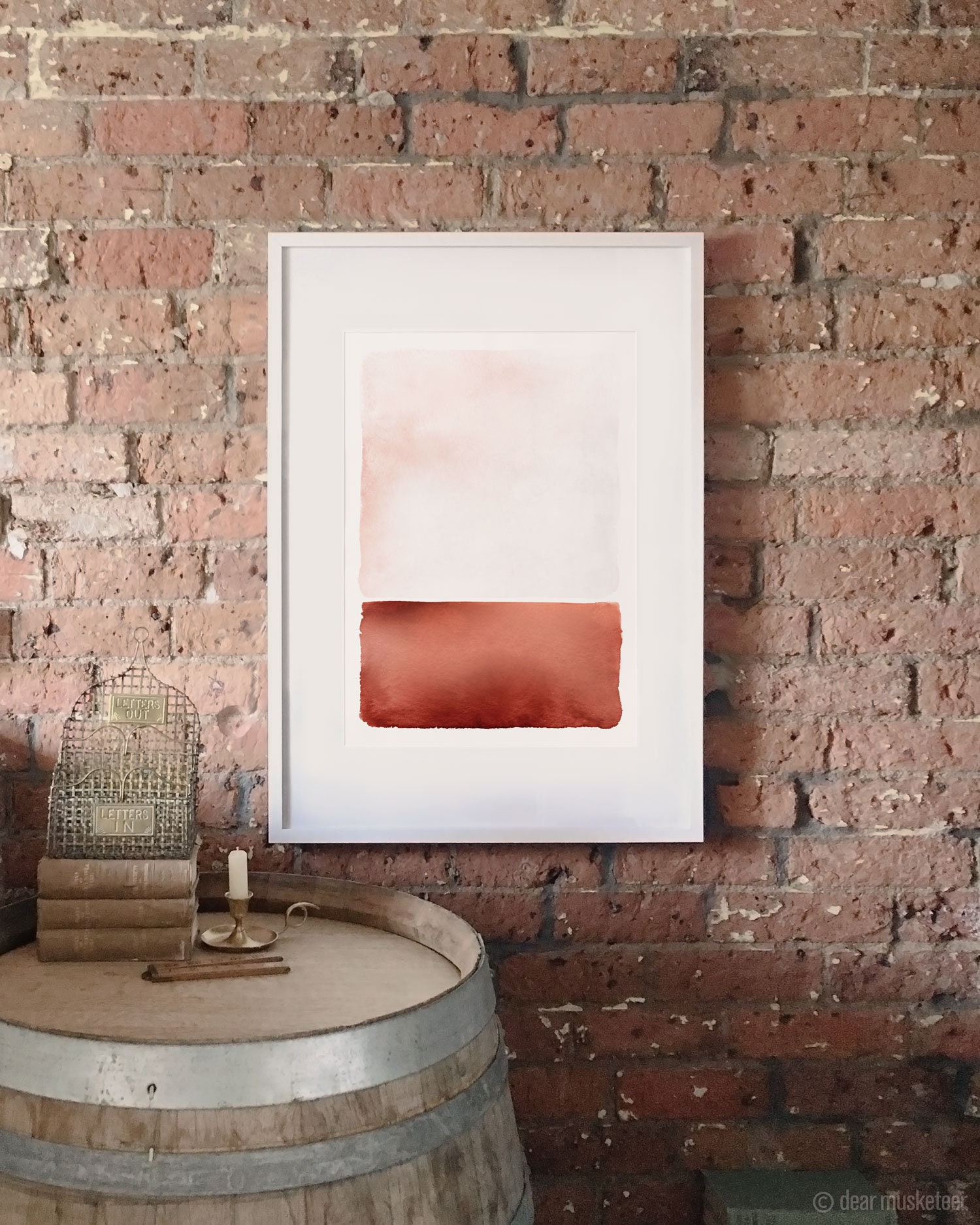 Abstract Rust Landscape A1 or A2 Art Print Blush Pink and | Etsy