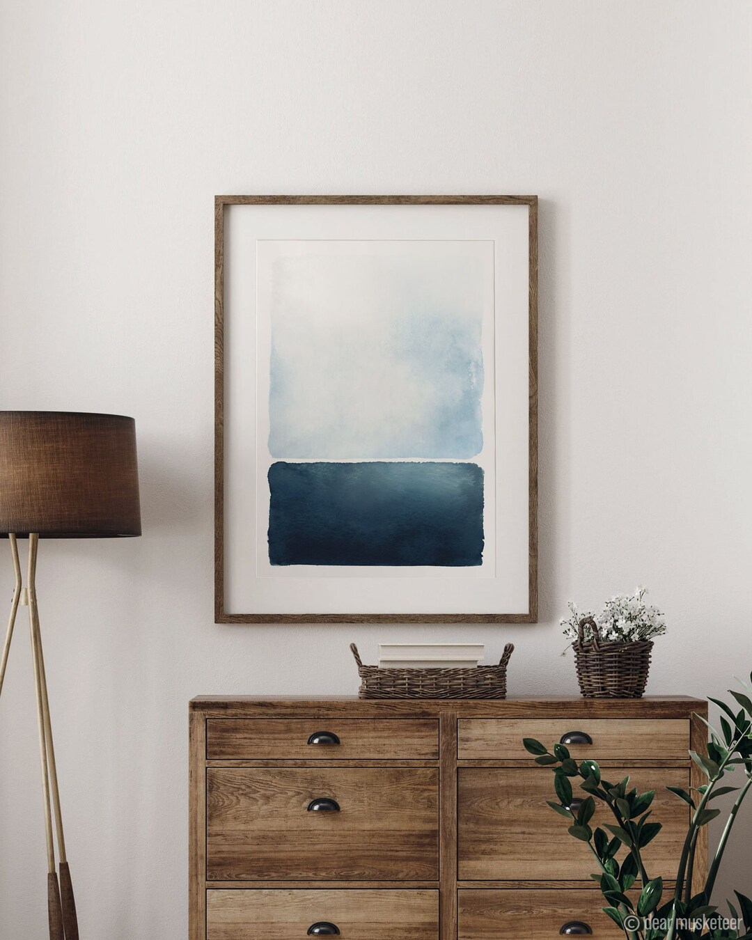 Abstract Blue Seascape Art Print, Blue and Navy Graphic Poster, Rothko ...