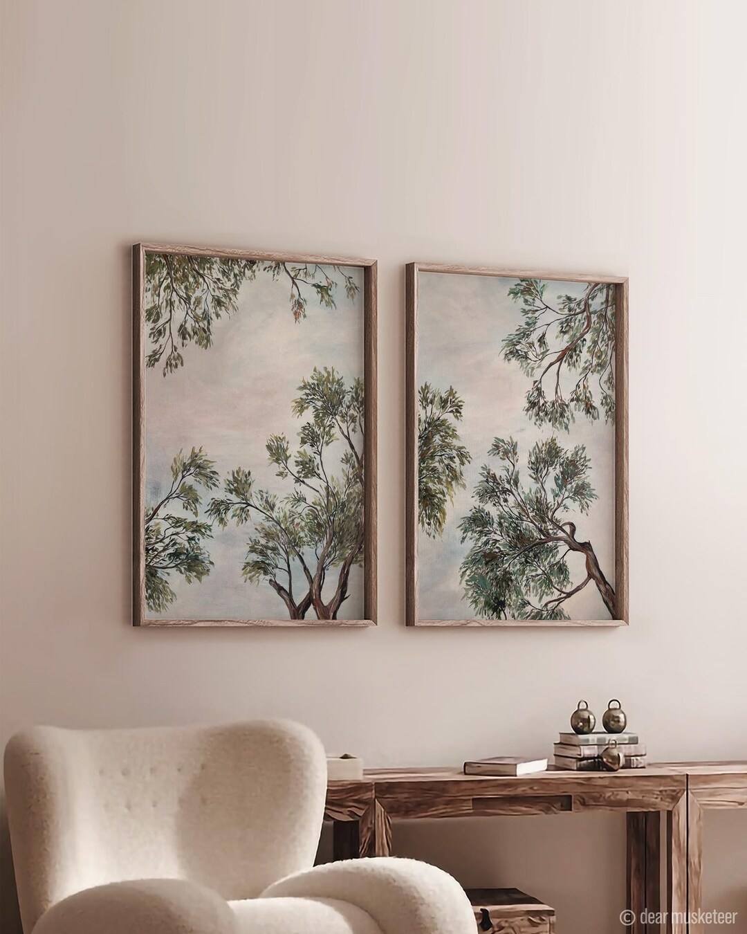 Scrubby Corner Canopy Art Print Pair, Blue and Green Gumtree Art ...