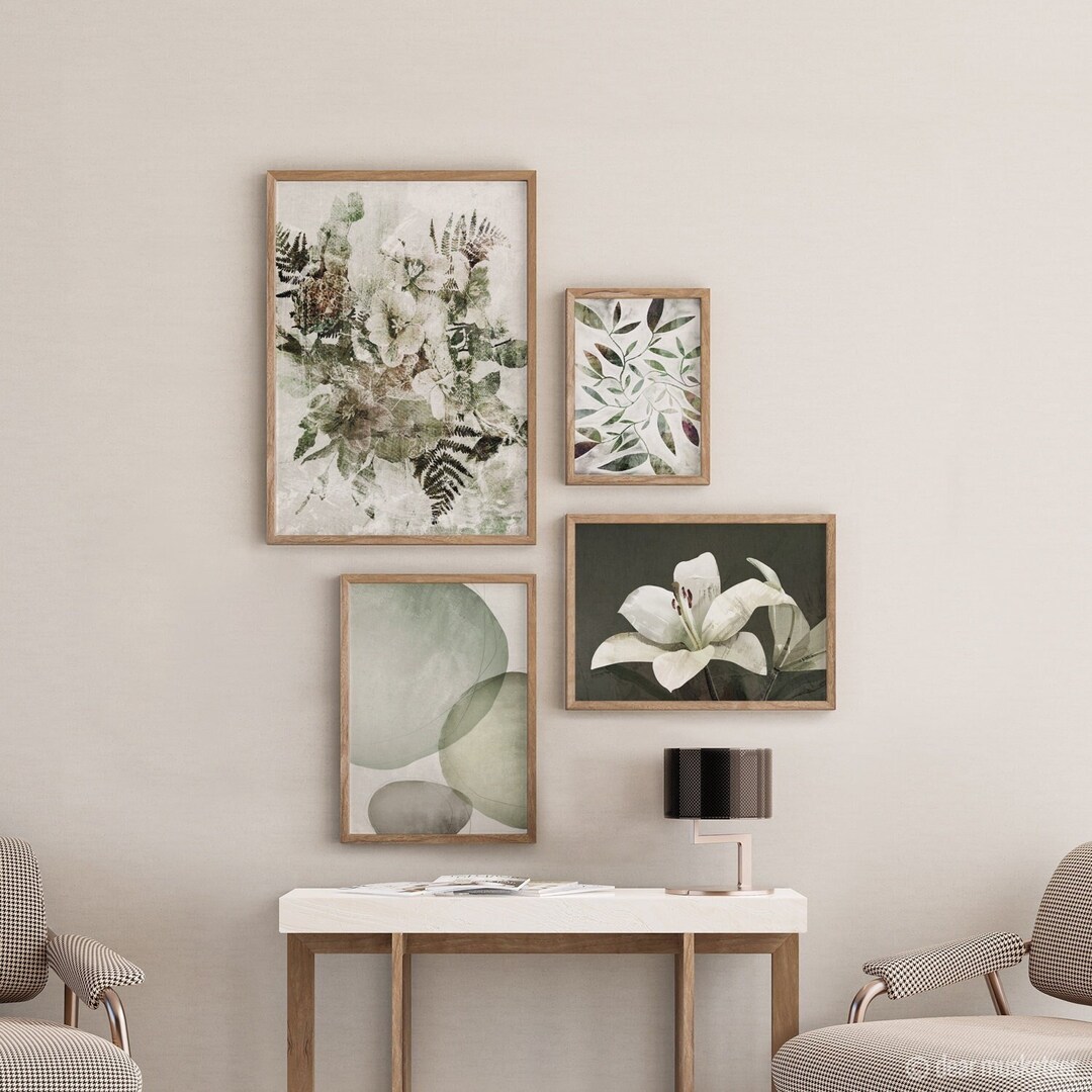 Gallery Pack Green #1, Gallery Wall Print Pack, Extra Large Floral ...