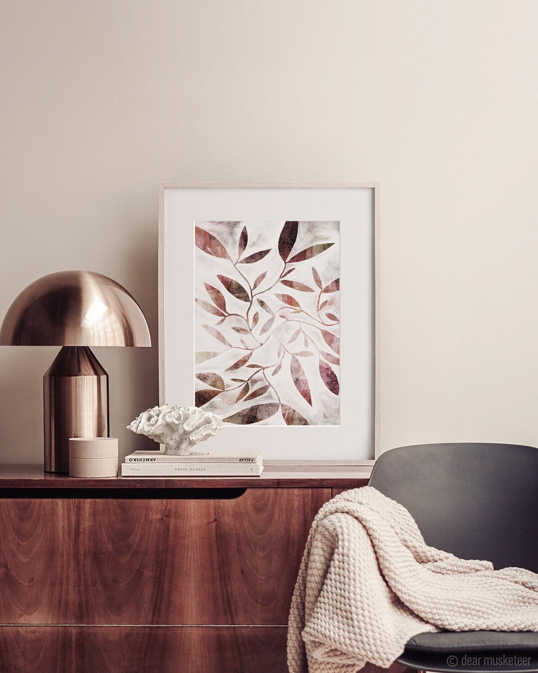 Watercolour Leaves Rust Art Print, Gum Leaf Art, Autumn Plant Print ...