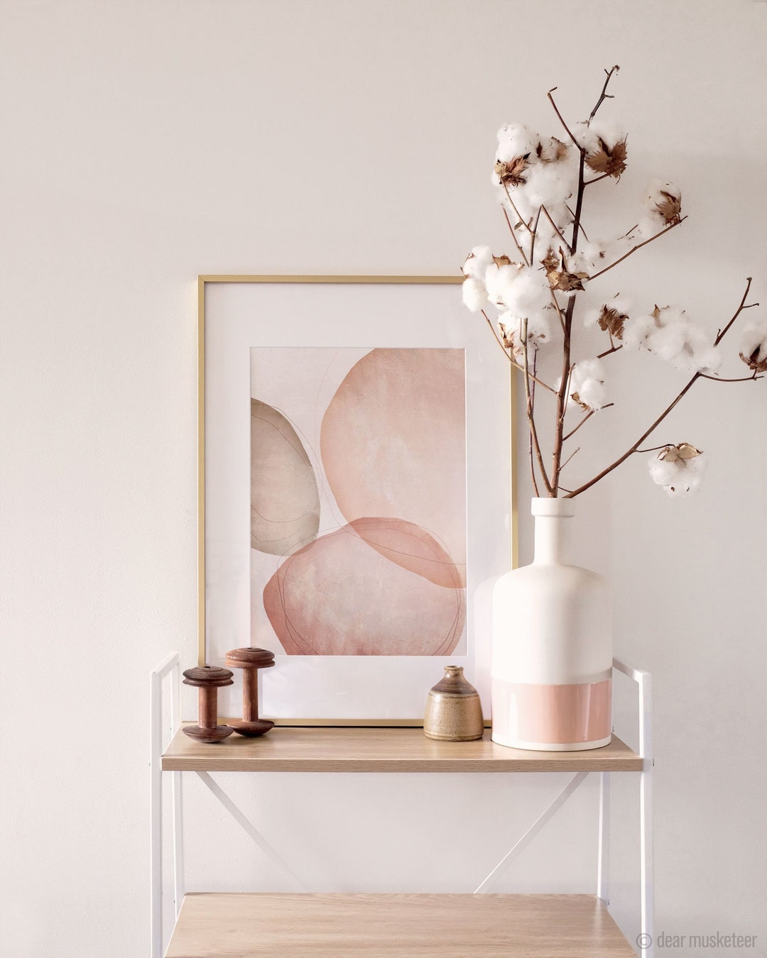 Blush Circles Art Print, Pink and Beige Poster, Modern Abstract ...