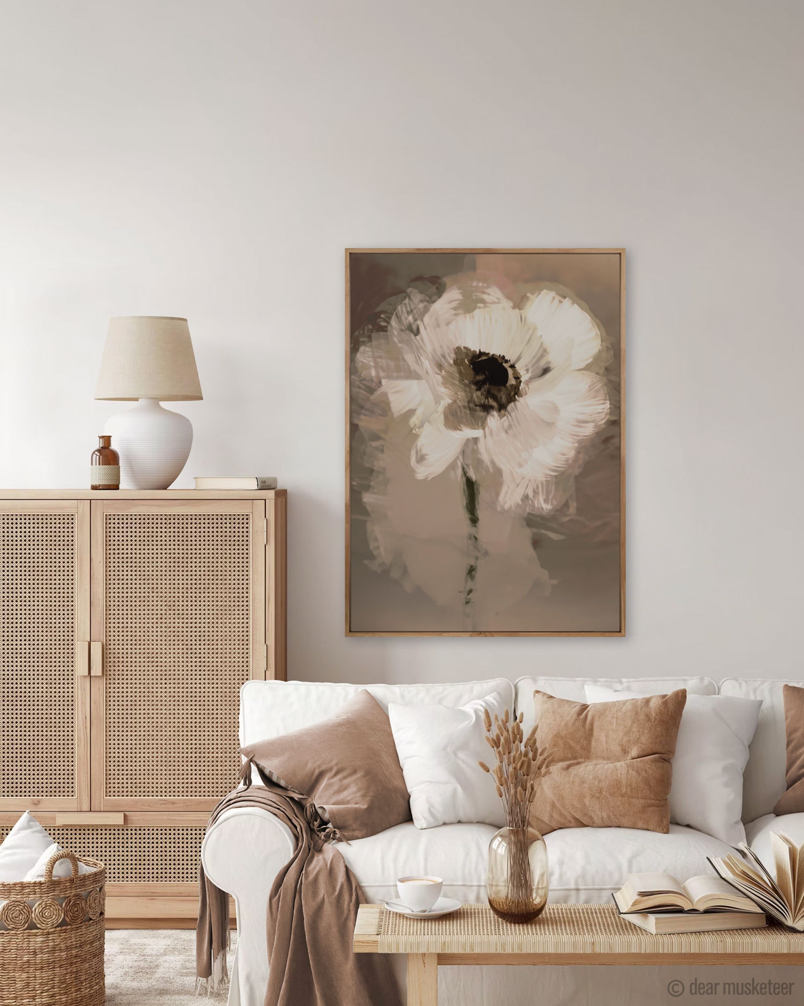 Muted Daisy Art Print, Beige Flower Art, Floral Print, Giclee - Etsy