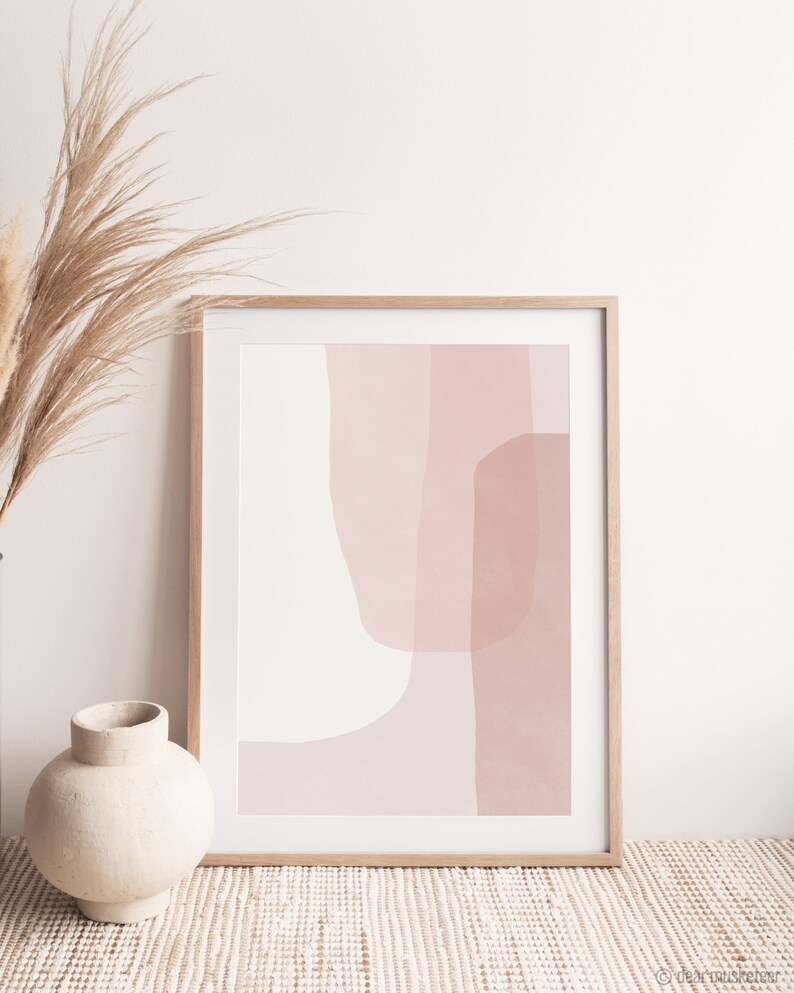 Blush Curves A1 or A2 Art Print Abstract Blush Beige Poster - Etsy