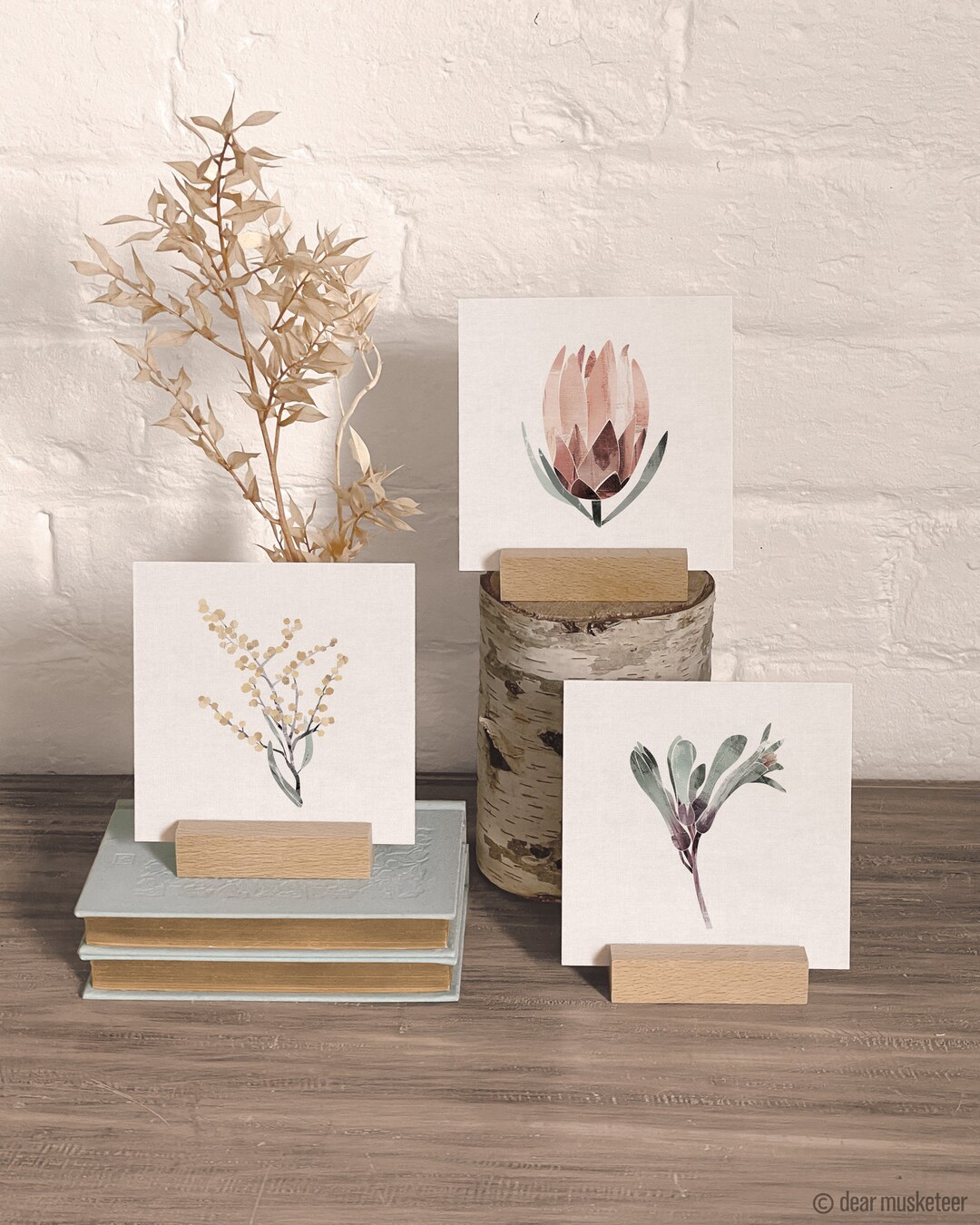 Australian Native Flower Art Card Set, Painted Abstract Florals ...