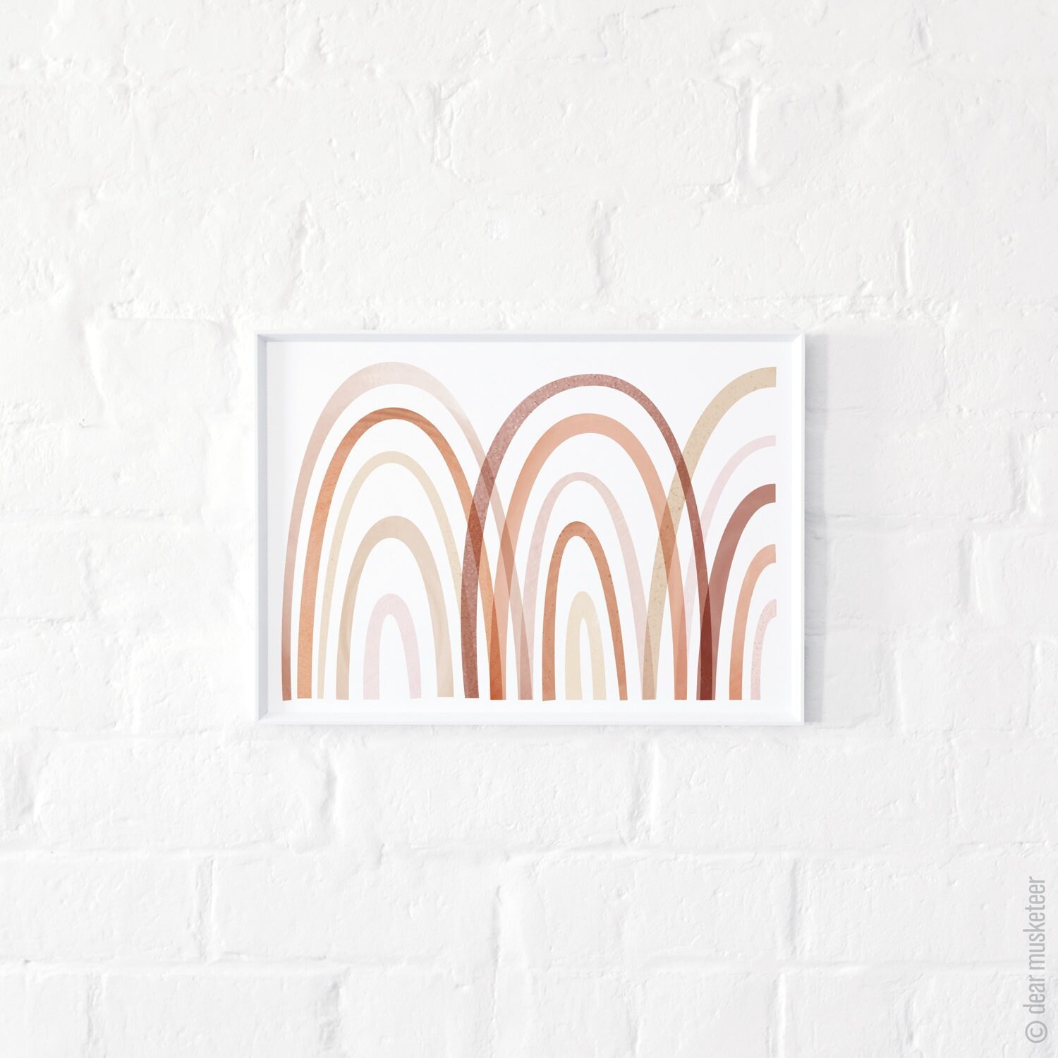 Looped Rainbow Natural A3 or A4 Art Print Abstract Multi | Etsy