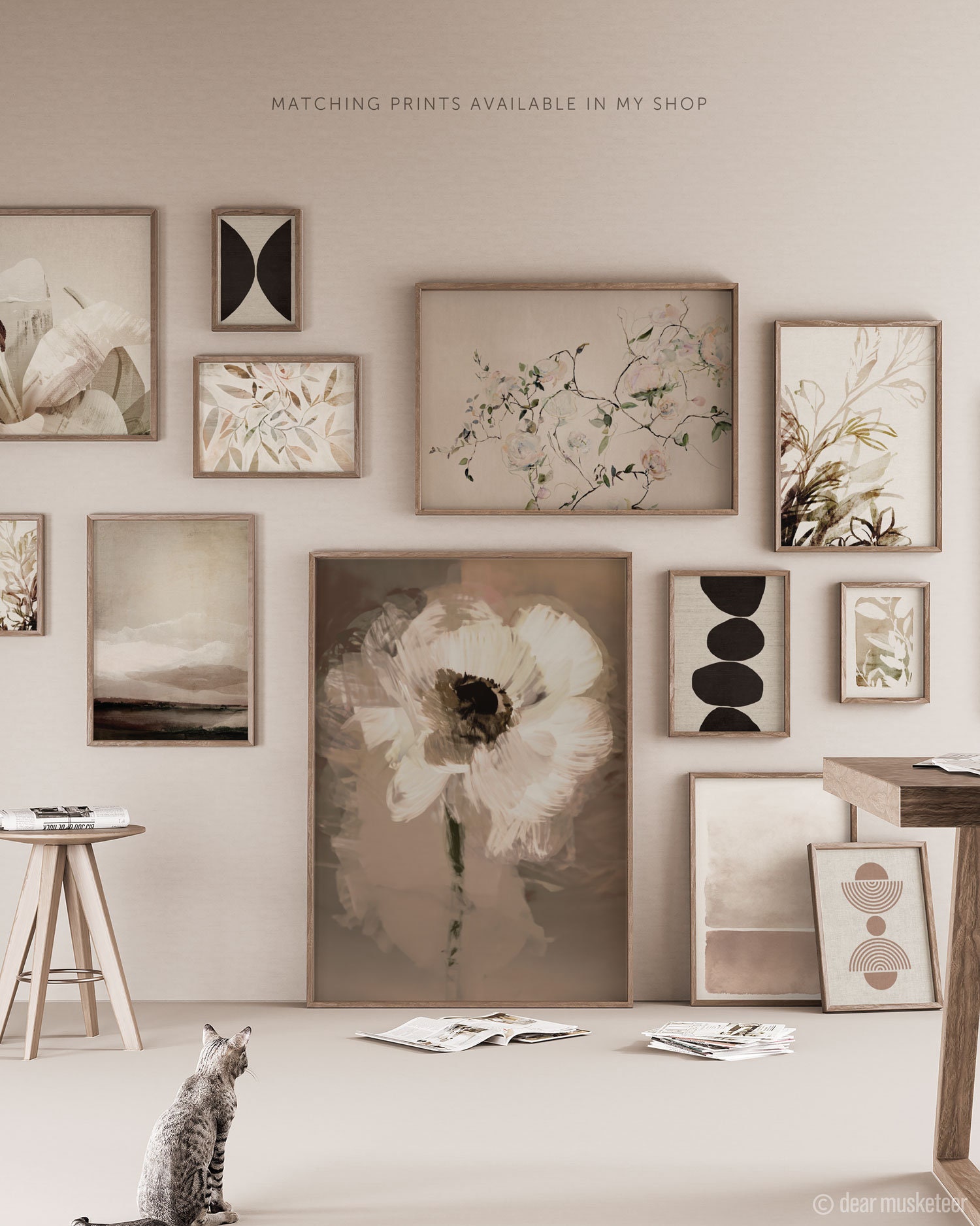 Muted Daisy Art Print, Beige Flower Art, Floral Print, Giclee - Etsy
