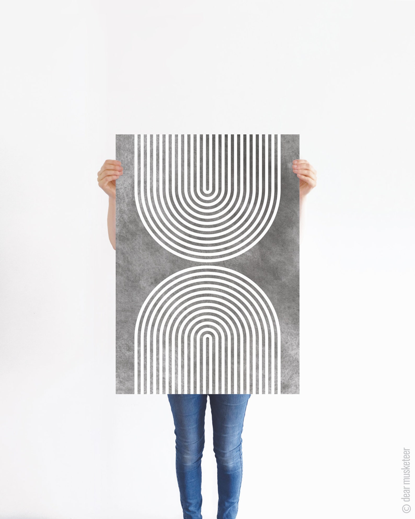 Striped Arches Grey Abstract A1 or A2 Art Print Concrete and | Etsy